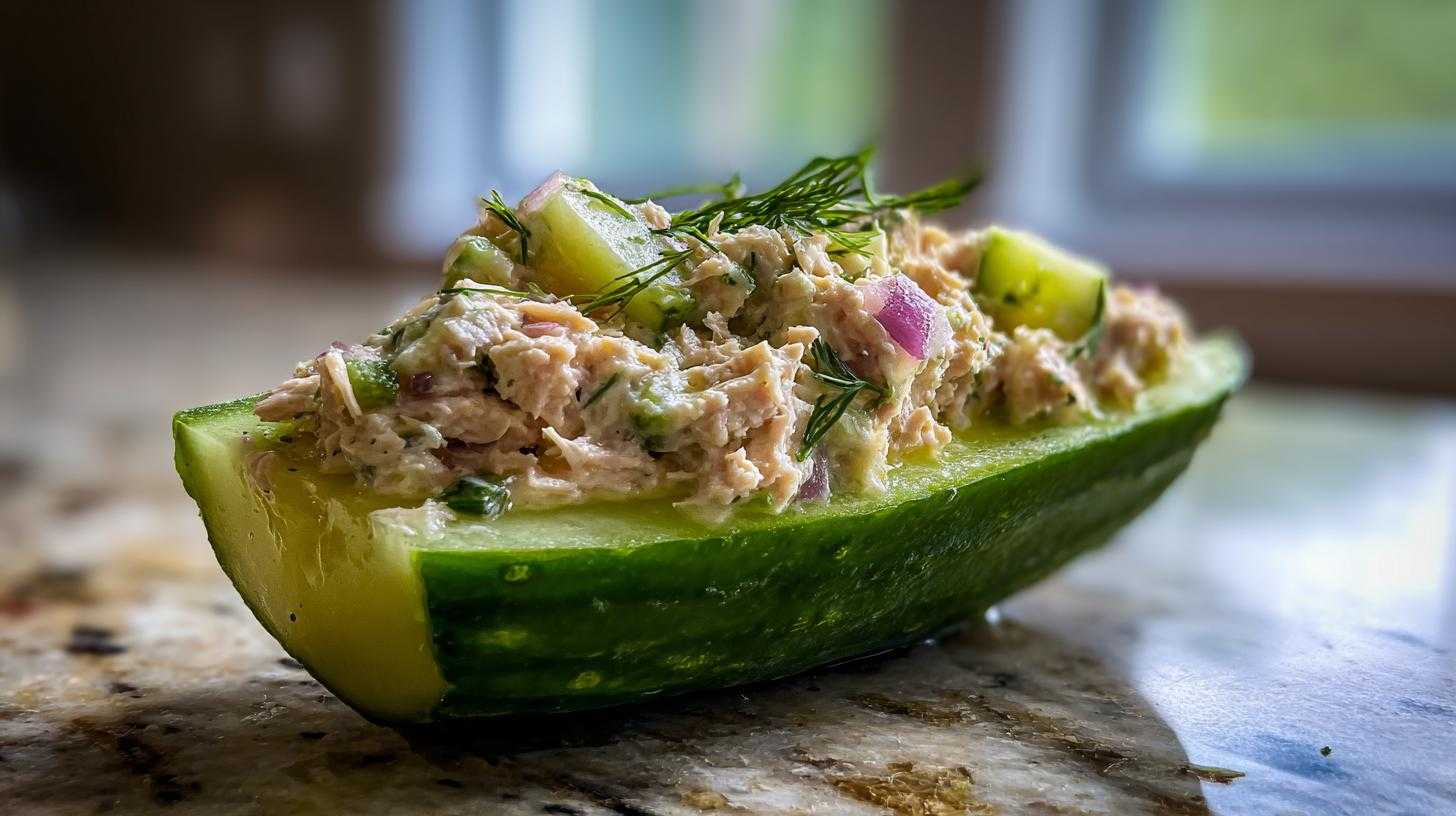 Amazing Tuna Salad-Stuffed Cucumbers: A 37-Year Secret! - The Cook Chic